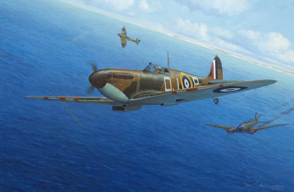 Spitfire aircraft art painting by Steven Heyen